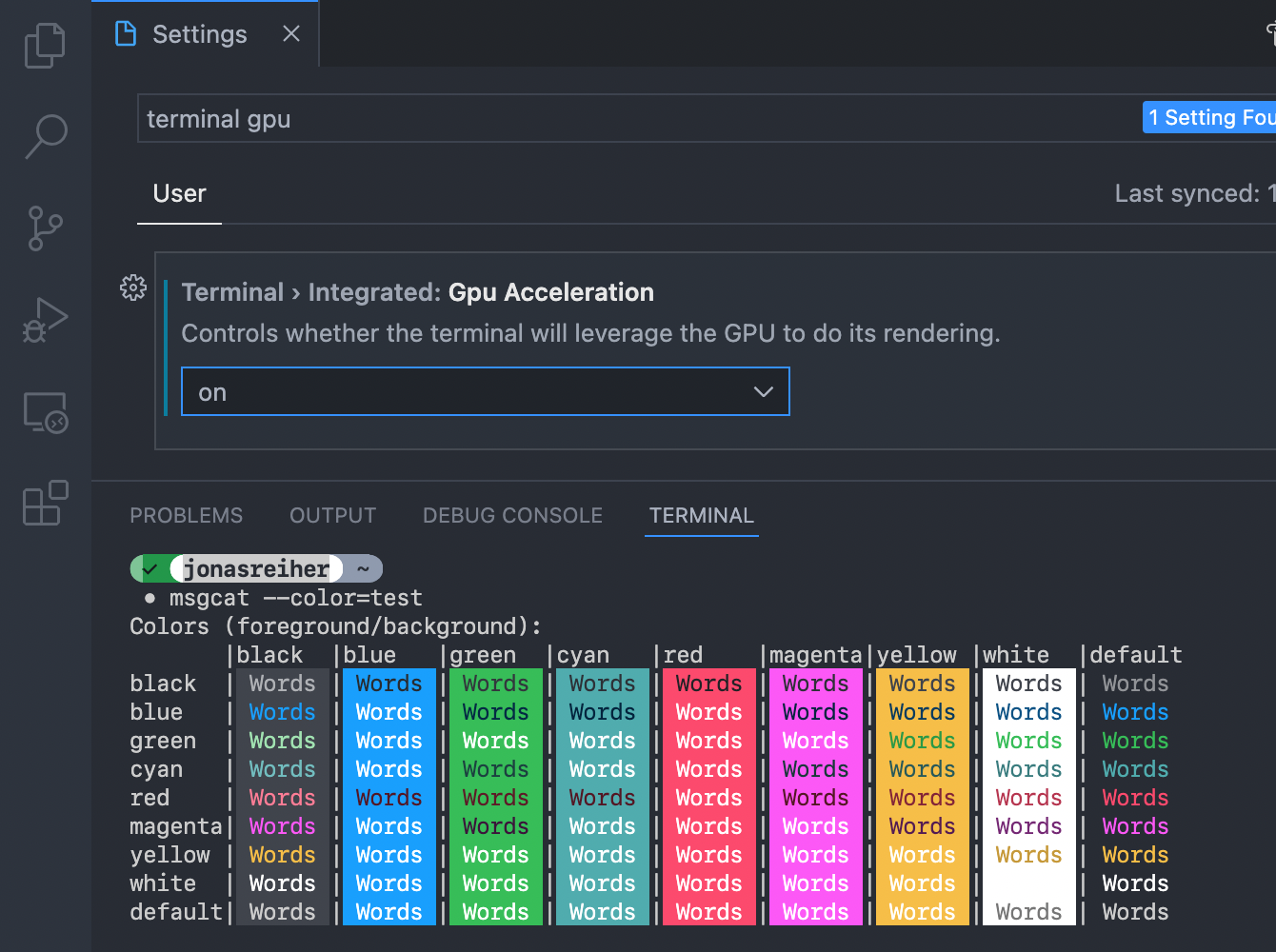 Integrated Terminal With Wrong ANSI Colors Issue 146357 Microsoft vscode GitHub