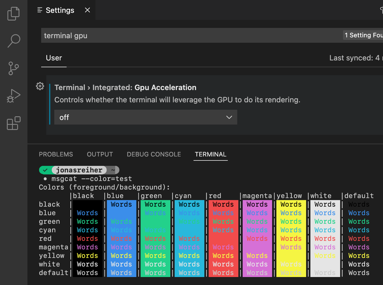 Integrated Terminal with wrong ANSI colors · Issue #146357 · microsoft ...
