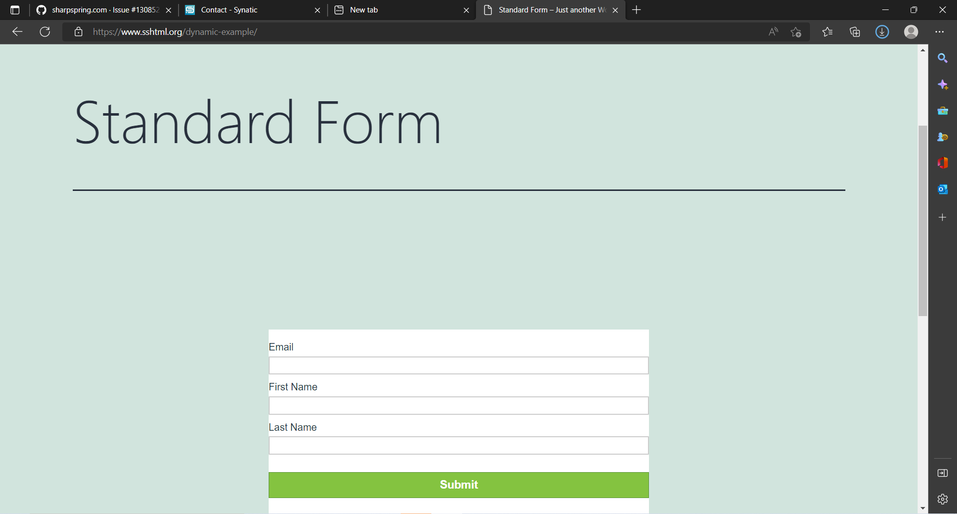 Forms provided by Constant Contact's SharpSpring product do not display ...