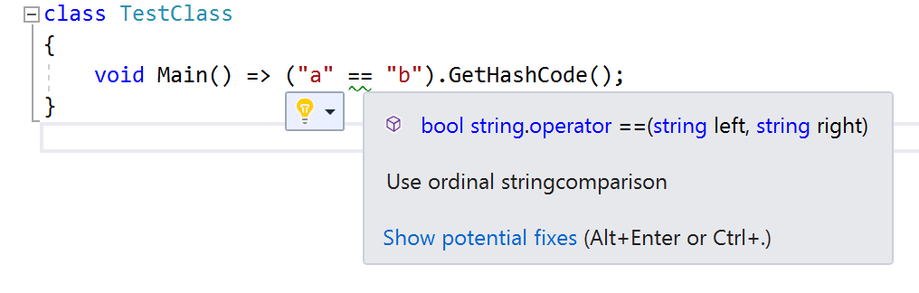 CA1309 violation is observed when using == between strings with .NET 4. ...