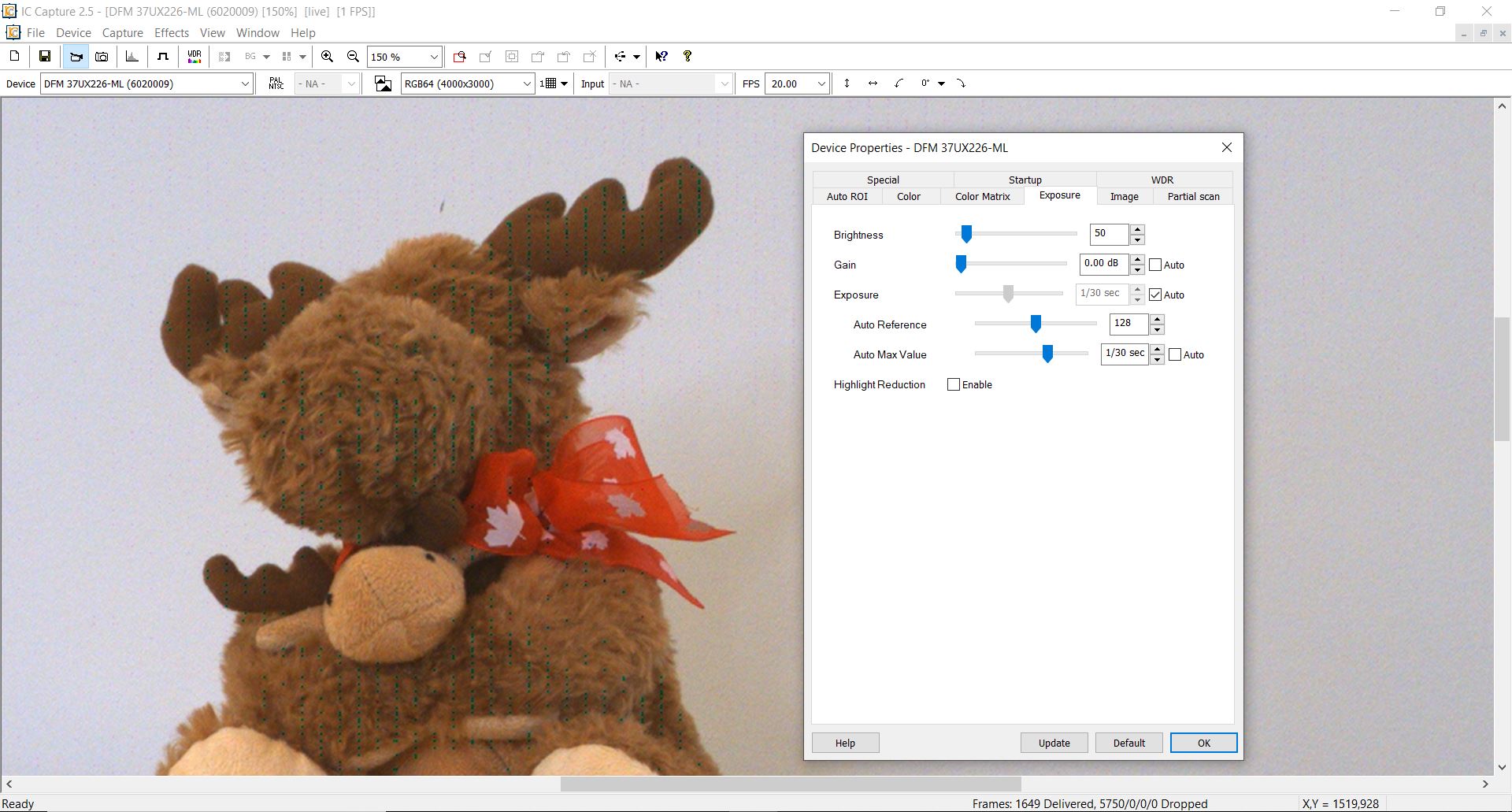 Blue/Purple Dots in the image · Issue #368 · TheImagingSource/tiscamera · GitHub