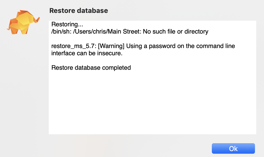Cannot restore MySQL with multiple spaces in path · Issue #1182 ...