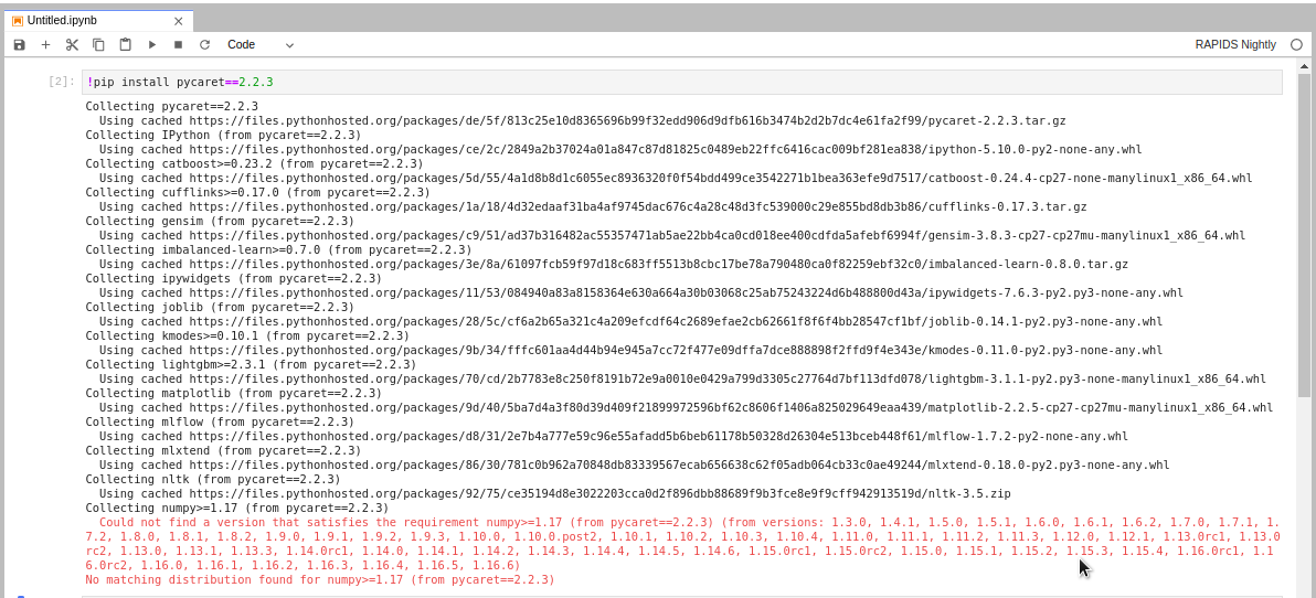 [Question] : How to install pycaret==2.2.3 on blazingsql with GPU support ? · Issue #1111 ...