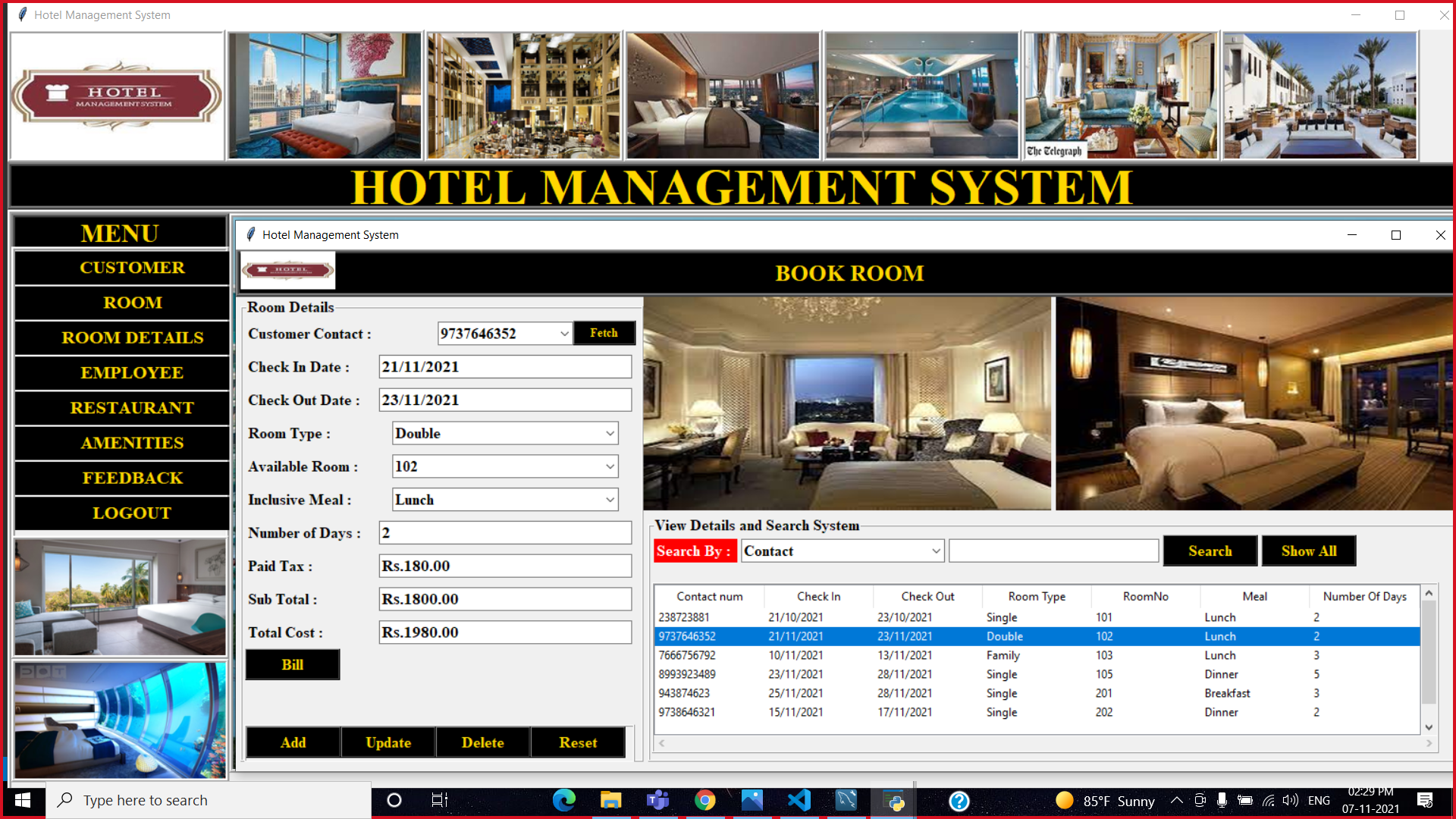 GitHub - RohaanAdvani1611/HotelBookingSystem