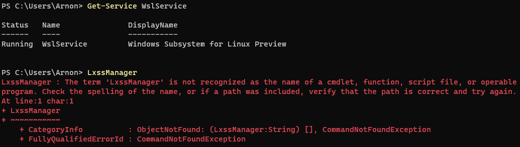 Lxssmanager Not Found · Issue 8658 · Microsoftwsl · Github