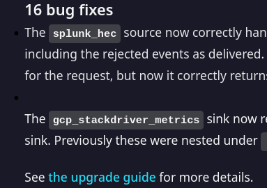 release note bullets do not render well · Issue #12940 · vectordotdev/vector · GitHub