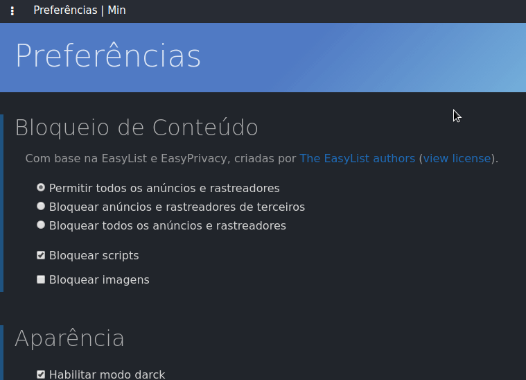 Preferences page - CSS · Issue #924 · minbrowser/min · GitHub
