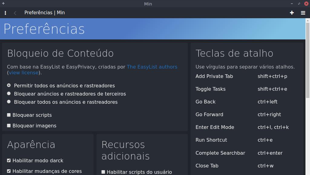 Preferences page - CSS · Issue #924 · minbrowser/min · GitHub