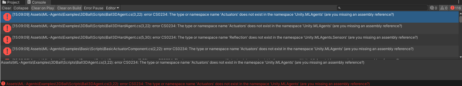 Running Examplar Scene · Issue #5050 · Unity-Technologies/ml-agents · GitHub