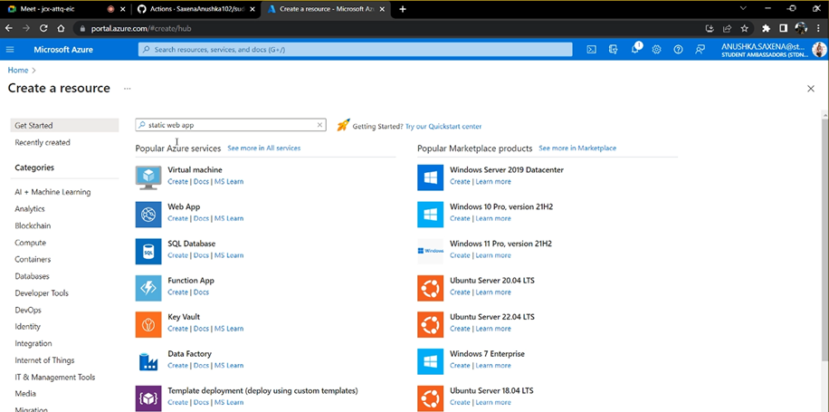 GitHub - cloud-community-group/static-web-app