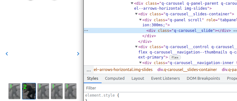 Carousel not showing base64 images on slide when loaded dynamically, but renders thumbnails ...