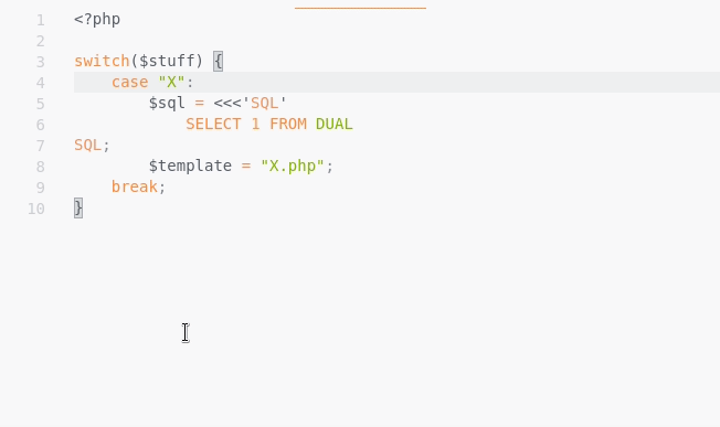 Switch/heredoc folding is not correct · Issue #1385 · bmewburn/vscode-intelephense · GitHub