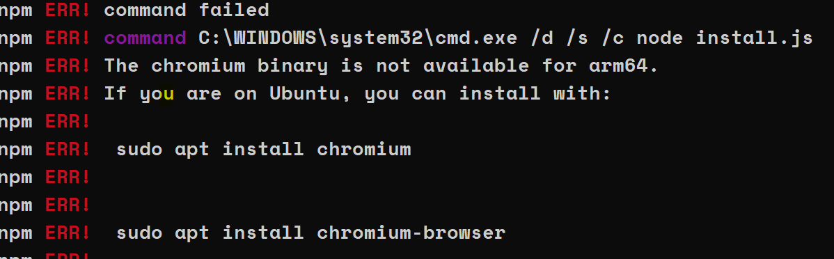 ARm64 windows npm / Binary issues · Issue #7297 · puppeteer/puppeteer ...