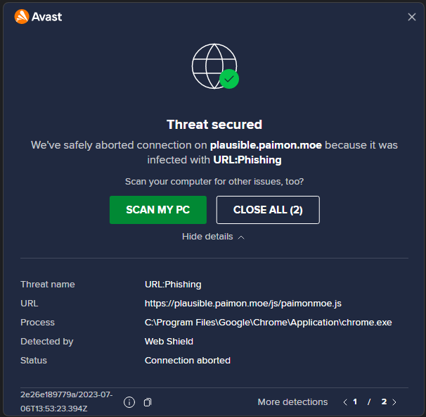 Site being flagged by Avast Antivirus · Issue #430 · MadeBaruna/paimon-moe · GitHub
