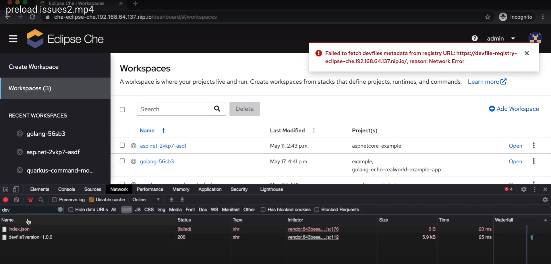 [UD] Error messages should be more accurate when preload data fail to be requested · Issue ...