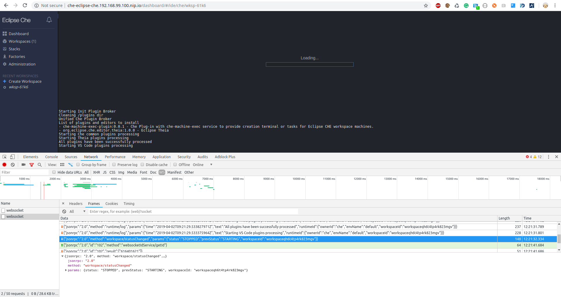 Workspace Loader Does Not React On Stopped Event If An Error Is Absent · Issue 13042 · Eclipse
