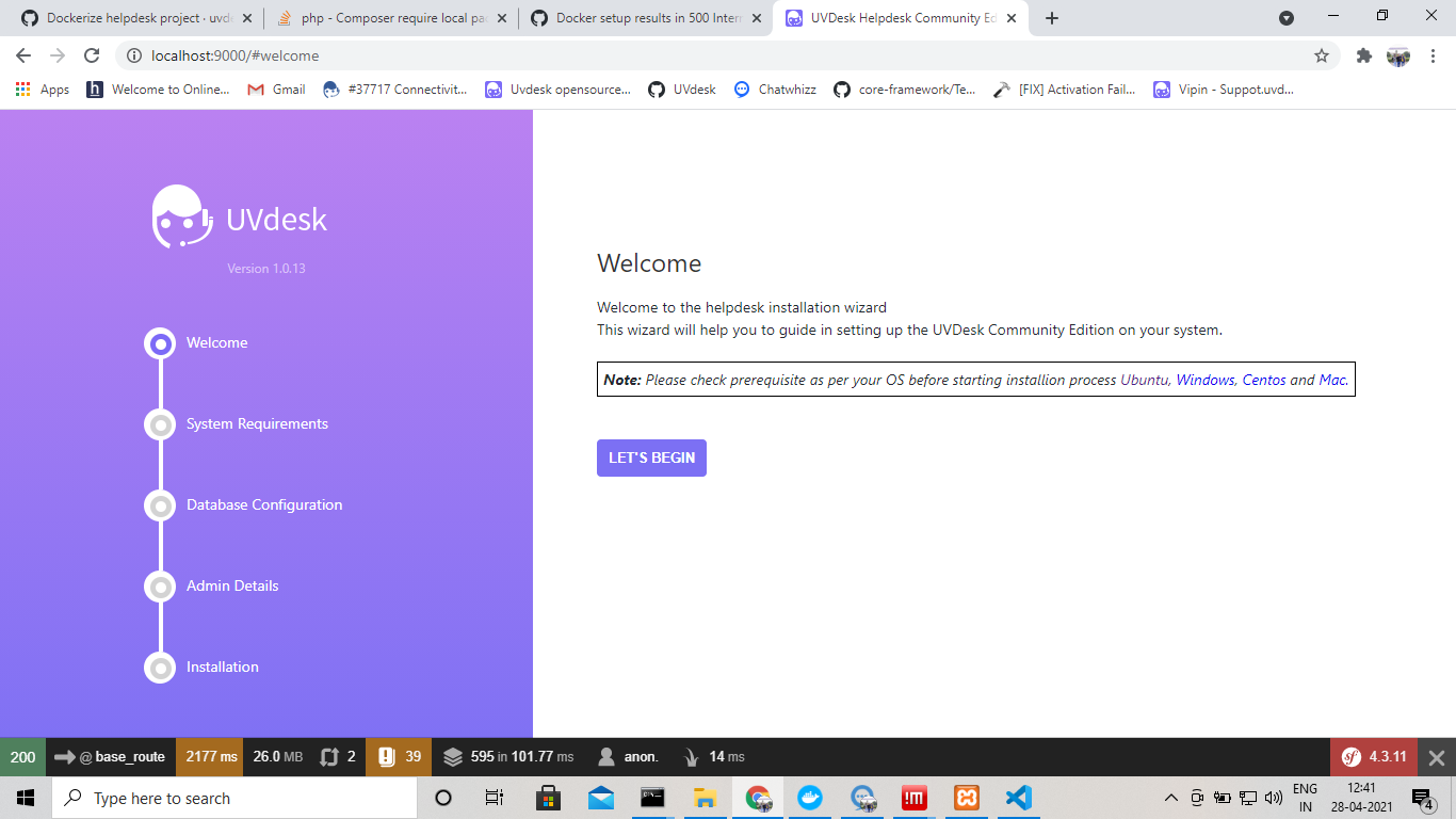 Docker setup results in 500 Internal Server Error · Issue #392 · uvdesk/community-skeleton · GitHub