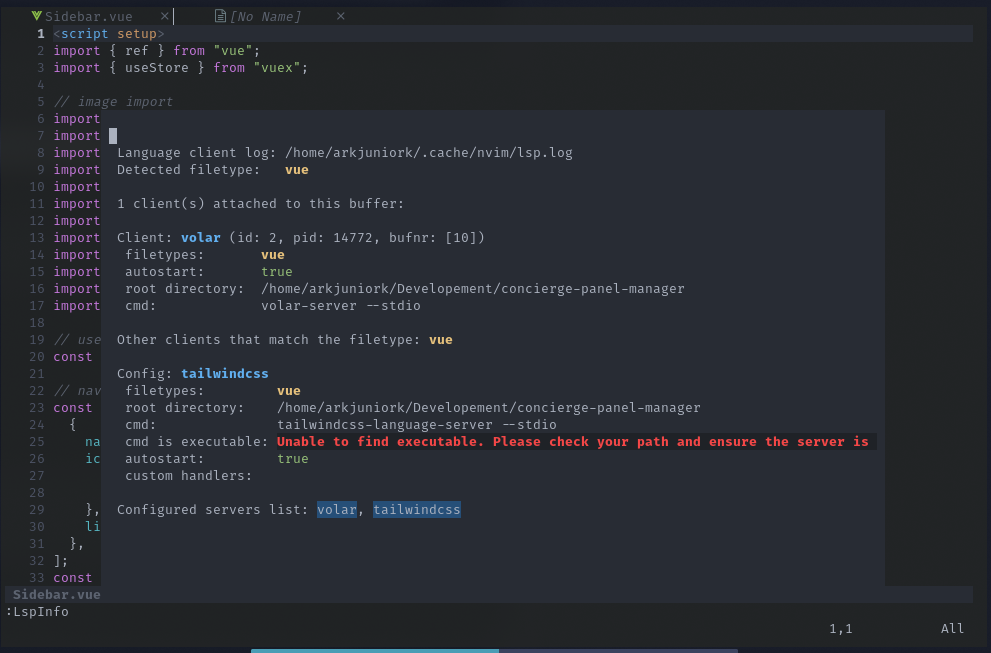 Spawning Language Server With Cmd `tailwindcss Language Server