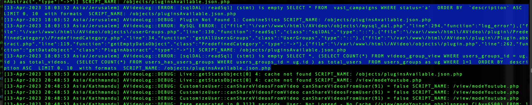 Plugins page shows empty · Issue #7894 · WWBN/AVideo · GitHub
