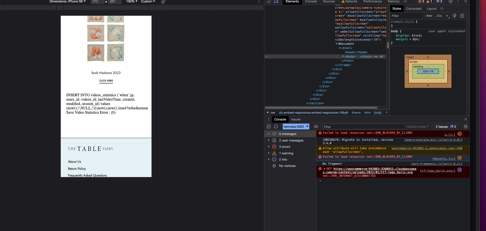 Iframe Embed gives error on WP website. · Issue #8129 · WWBN/AVideo ...