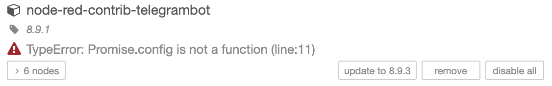 node-red nodes fail to start: TypeError: Promise.config is not a function (line:11) · Issue #145 ...