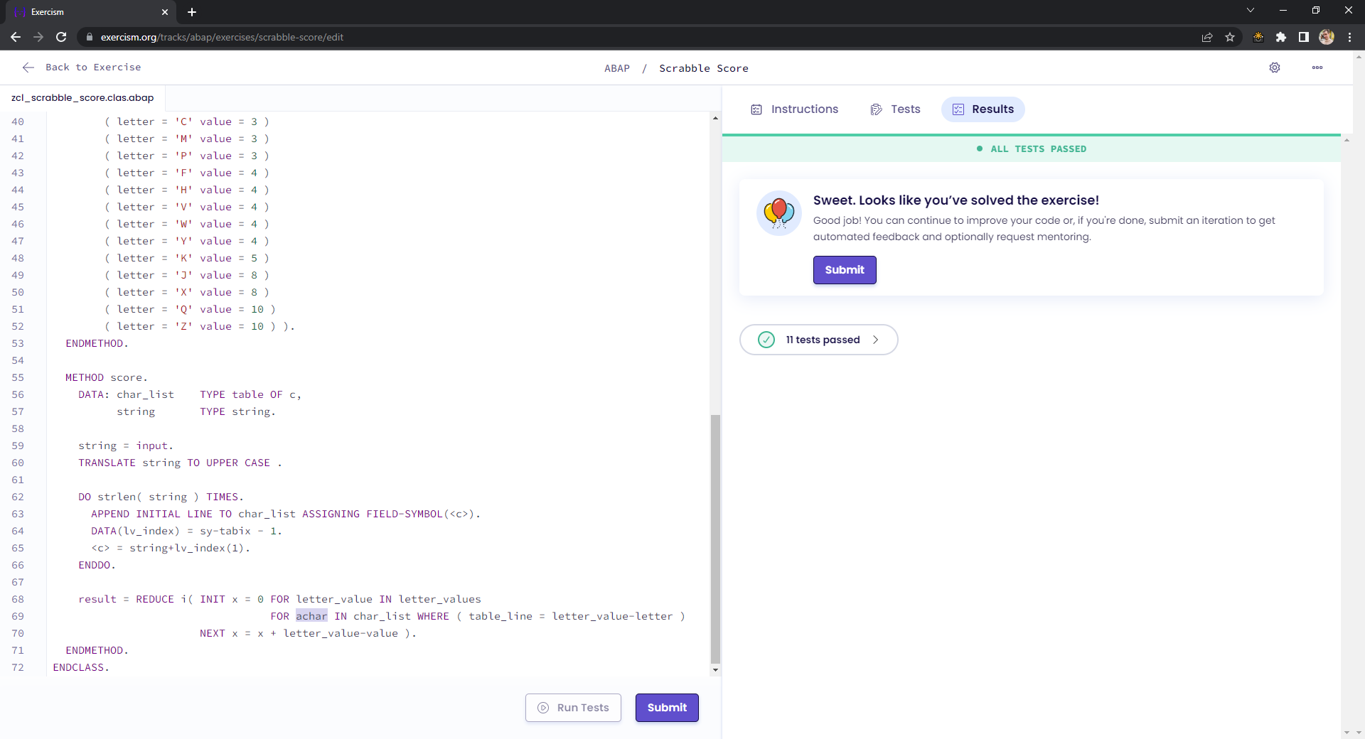 REDUCE with nested FOR returns a wrong answer · Issue #105 · exercism/abap · GitHub