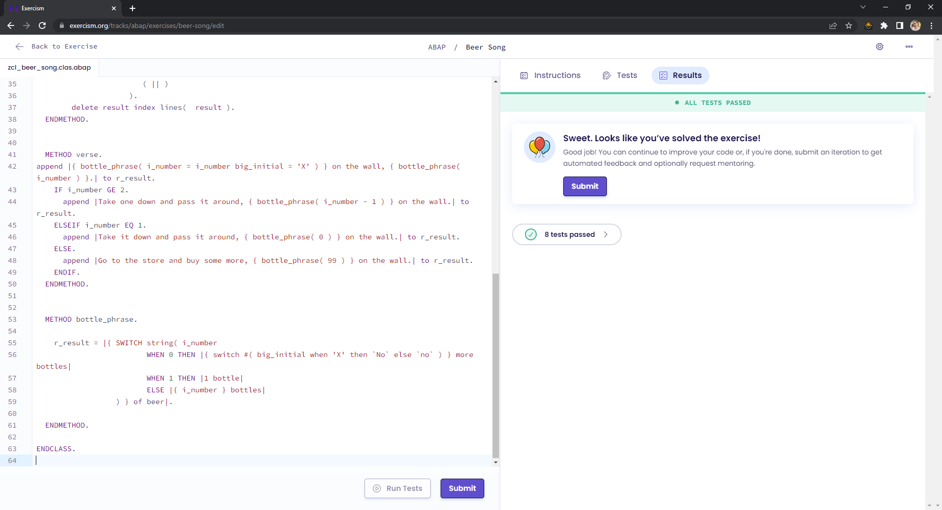 Runtime issue with table constructor expression · Issue #131 · exercism/abap · GitHub