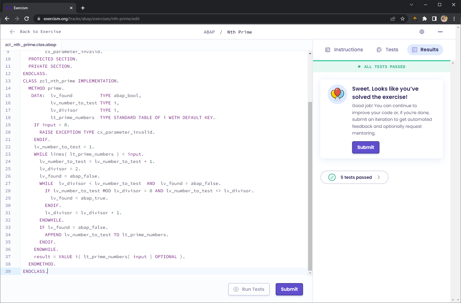 Error In Test Of Nth Prime Table Expr Optional · Issue 104 · Exercismabap · Github