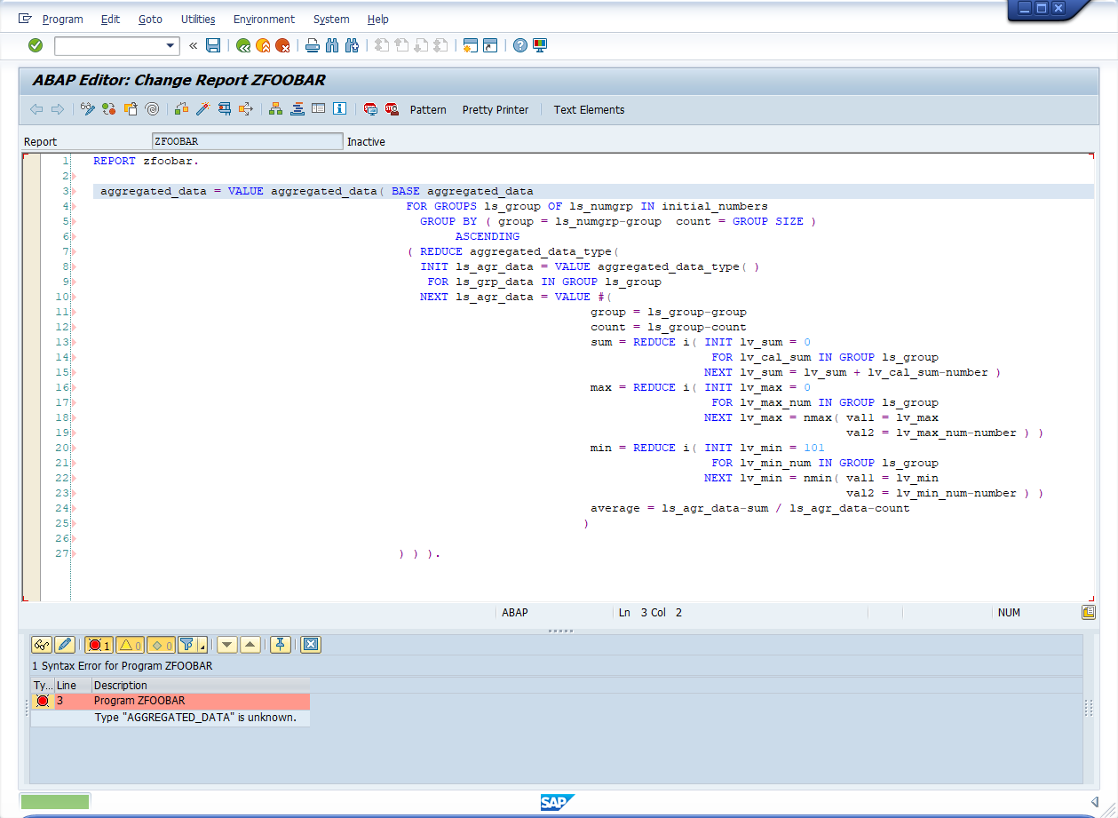 For Group ... Group By ... not supported · Issue #186 · exercism/abap · GitHub