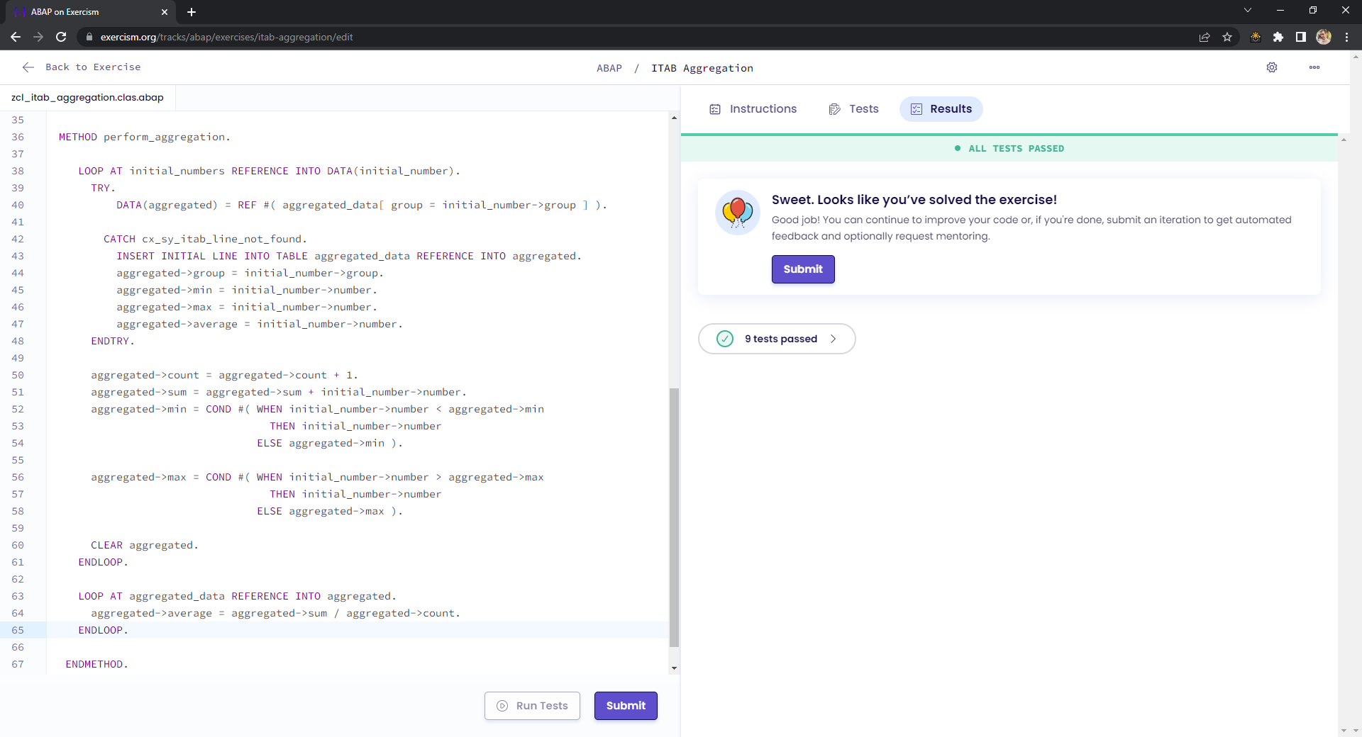 Itab Aggregation Error · Issue 196 · Exercismabap · Github