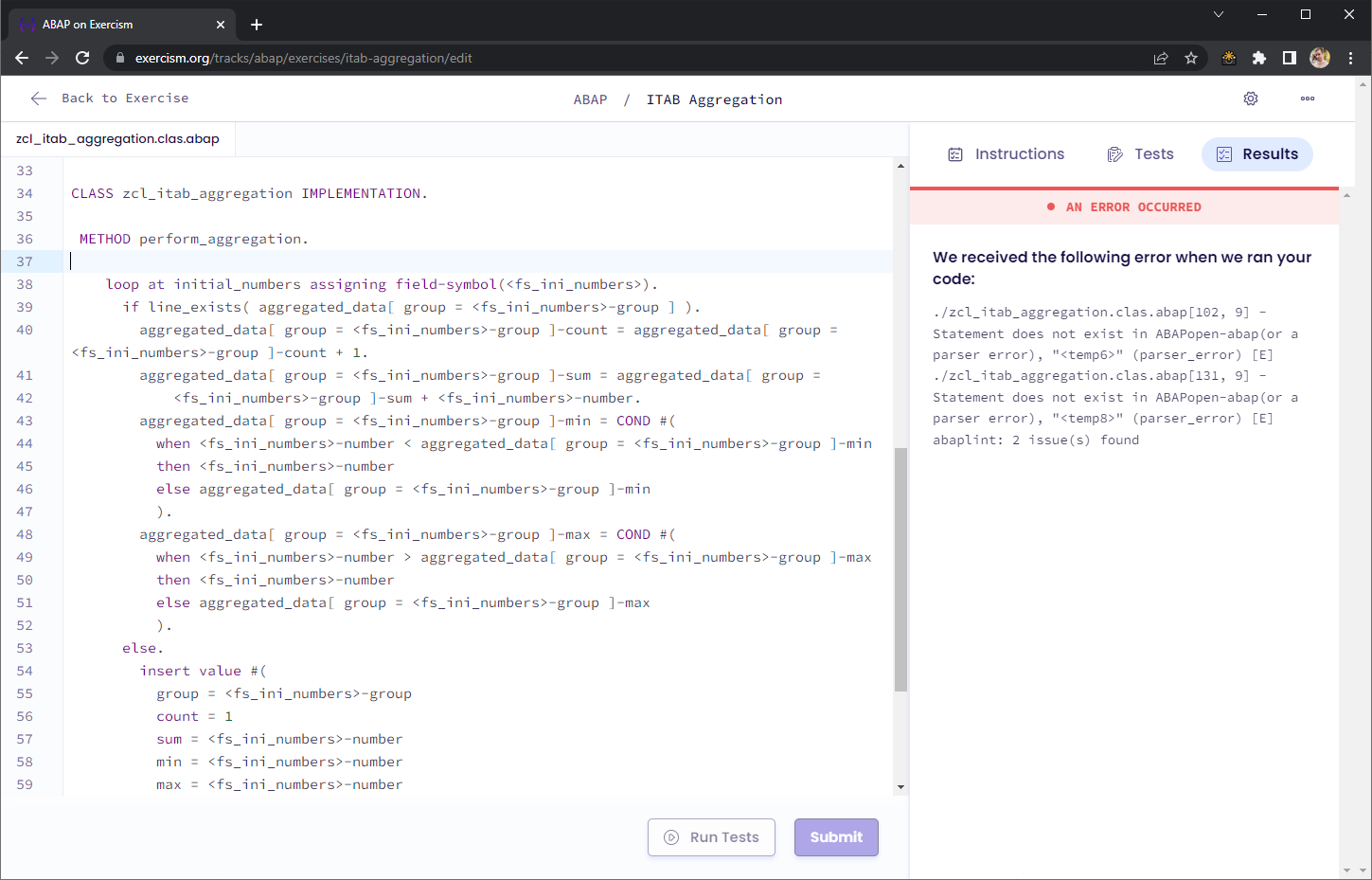 Cond Not Working · Issue 198 · Exercism Abap · Github