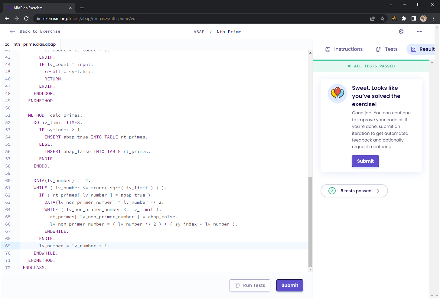 Nth Prime - sy-tabix value is wrongly determined · Issue #120 · exercism/abap · GitHub
