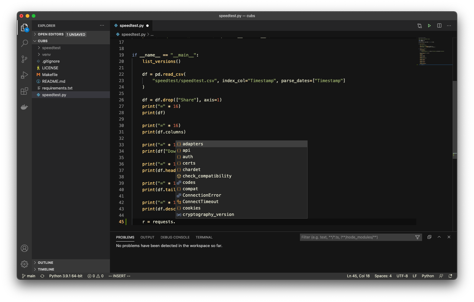 Snippets and IntelliSense do not work for Python · Issue #114868 · microsoft/vscode · GitHub