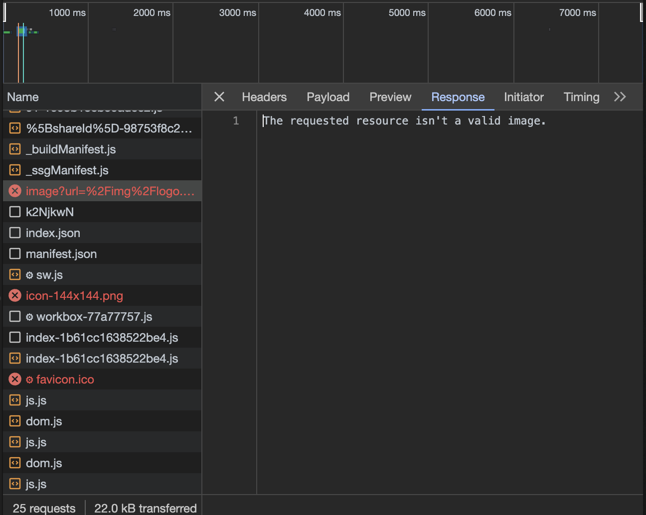 🐛 Bug Report: The requested resource isn't a valid image for /img/logo.png received text/html ...