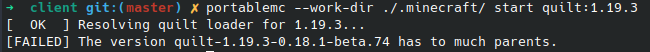 Quilt has too many Parents · Issue #129 · mindstorm38/portablemc · GitHub