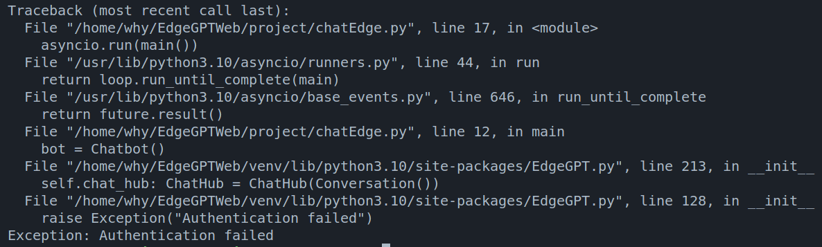 Exception: Authentication failed · Issue #46 · acheong08/EdgeGPT · GitHub