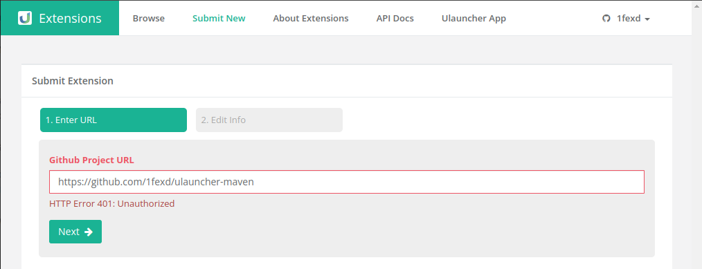 401 Error · Issue #18 · Ulauncher/ext-api.ulauncher.io · GitHub
