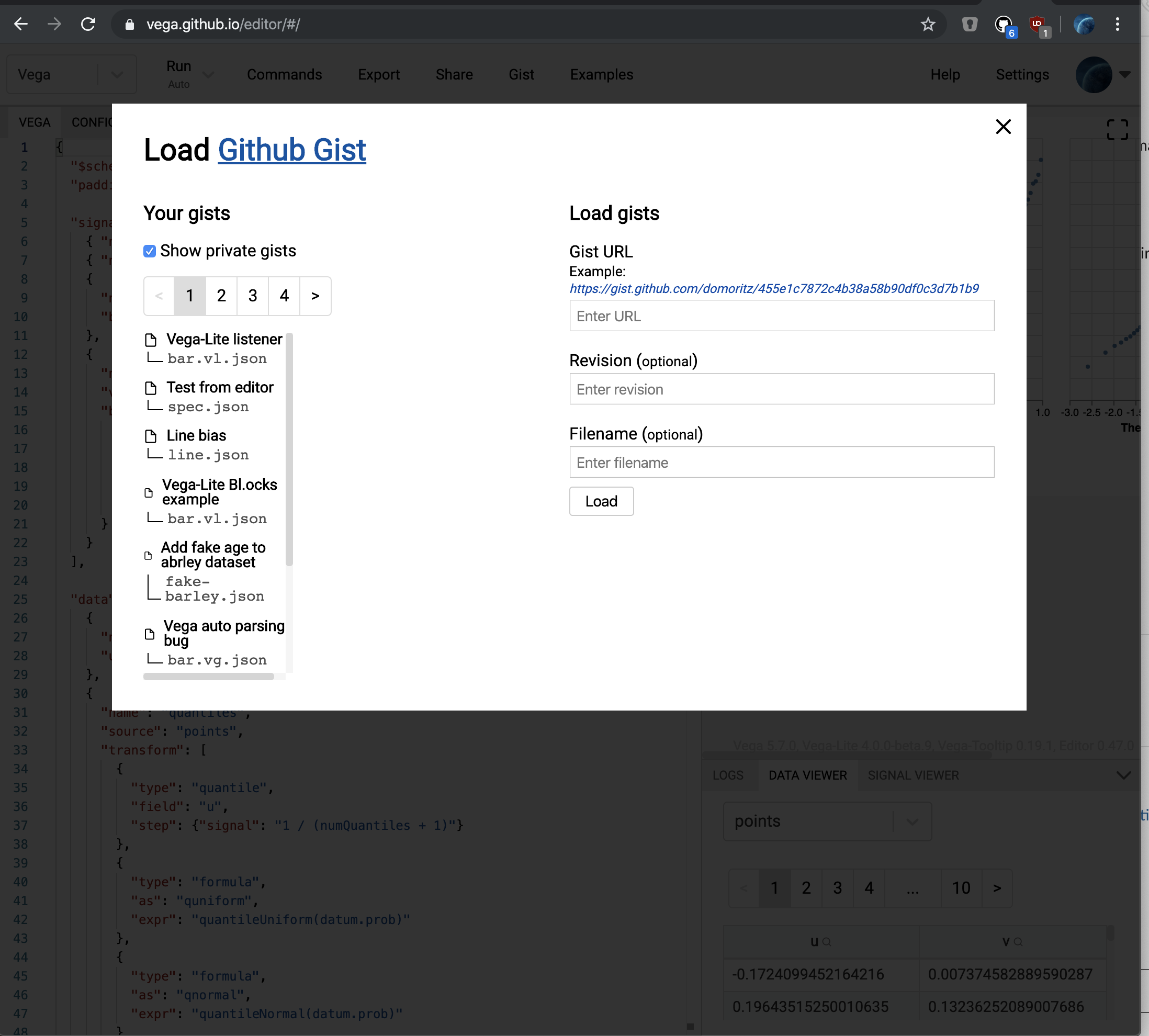 Fix size of gist list container · Issue #520 · vega/editor · GitHub