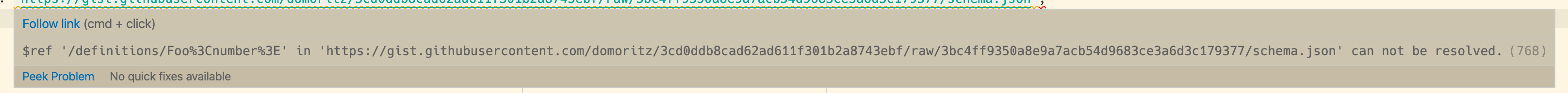 URI encoded references are not resolved in JSON schema · Issue #1804 · microsoft/monaco-editor ...