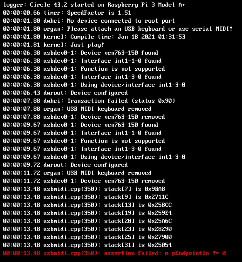 M-Audio USB Uno causes hard freeze when hotplugged on Pi 3A+ · Issue #191 · rsta2/circle · GitHub