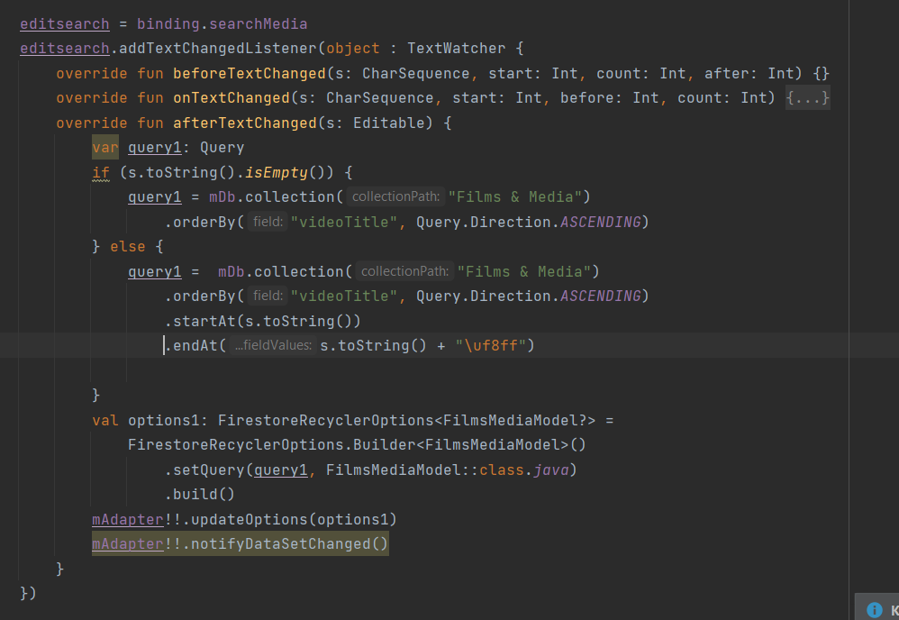 YoutubePlayerView Doesn't Get Filtered in FireStoreRecyclerAdapter ...