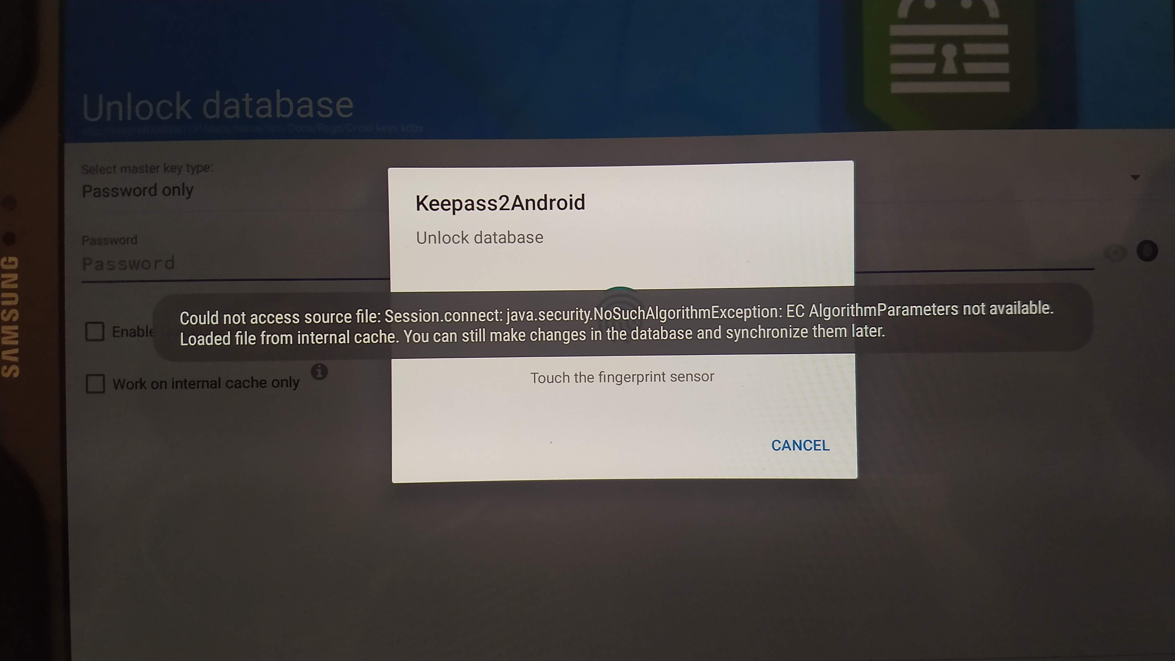 [bug] App Has Stopped Syncing With Remote Sftp File · Issue 2430 · Philippc Keepass2android