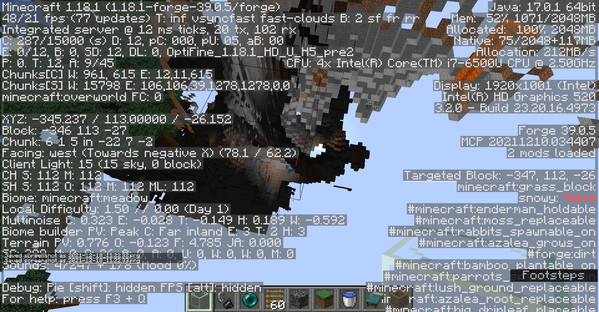 [Bug] [1.18.1] World turning invisible · Issue #6489 · sp614x/optifine ...