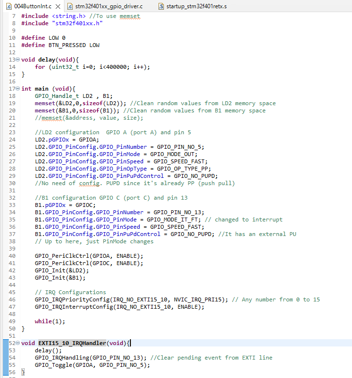GitHub - Rafaelatff/target-STM32F401-drivers-GPIO-interrupt: This project uses STM32CubeIDE and ...