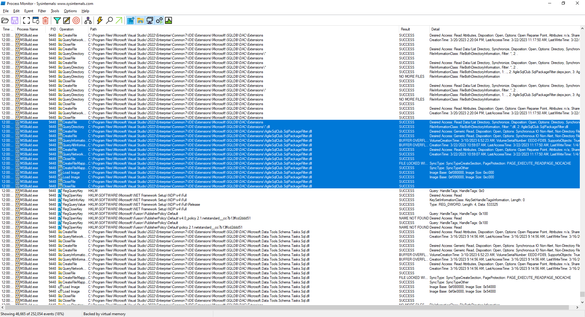 MSBUILD 17.5.1: Required contributor with id 'AgileSqlClub ...
