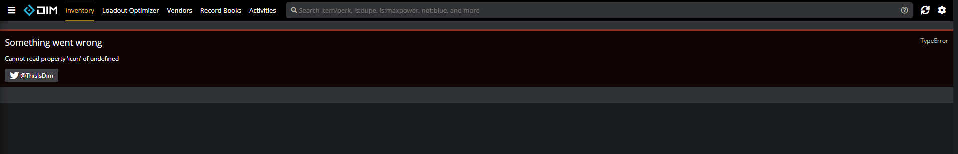 D1 - Clicking Edit Loadout Error "Cannot read property 'icon' of undefined · Issue #5207 ...