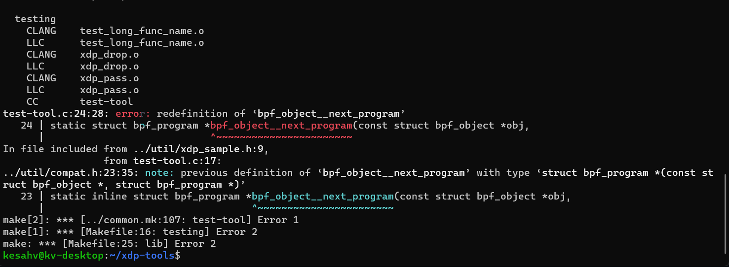 Compilation issue for xdp-bench · Issue #326 · xdp-project/xdp-tools · GitHub