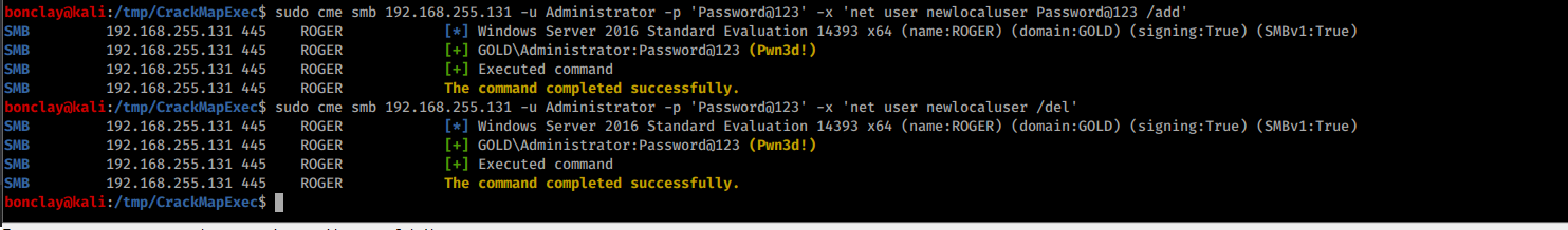 Tracebacks when deleting local users · Issue #114 · byt3bl33d3r/CrackMapExec · GitHub