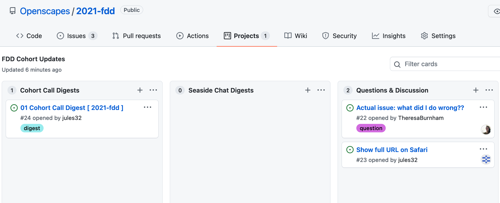 GitHub Clinics: FDD & NOAA NMFS · Issue #81 · Openscapes/how_we_work · GitHub